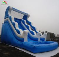 China Cheap commercial double splash dual lane inflatable water slide for sale for sale