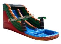 China Bright Inflatable Jumping Slide , Tropical 18 Feet Water Slide With PVC Tarpaulin for sale
