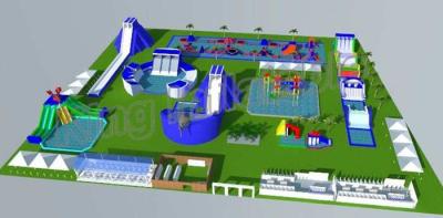 China Huge Exciting Inflatable Water Parks / Inflatable Water Slides For Adults And Kids for sale