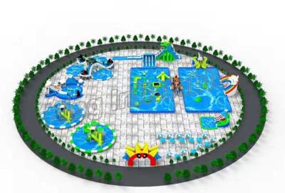 China Giant Toys Equipment Inflatable Water Parks With Airtight And Constant Blower for sale