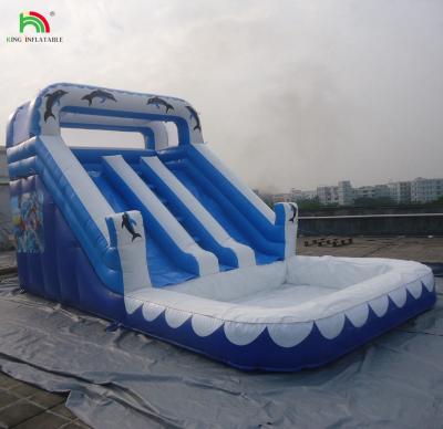 China Commercial Water Slide Inflatable Kids Outdoor Double Lane Inflatable Water Slides With Pools for sale