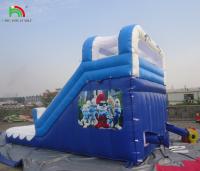 China Commercial Water Slide Inflatable Kids Outdoor Double Lane Inflatable Water Slides With Pools for sale