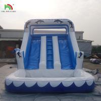 China Commercial Water Slide Inflatable Kids Outdoor Double Lane Inflatable Water Slides With Pools for sale