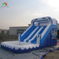 China Commercial Water Slide Inflatable Kids Outdoor Double Lane Inflatable Water Slides With Pools for sale