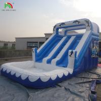 China Commercial Water Slide Inflatable Kids Outdoor Double Lane Inflatable Water Slides With Pools for sale