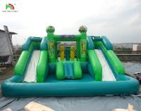 China Commercial Water Slide Inflatable Kids Outdoor Double Lane Water Slide Bounce House Inflatable Water Slide with Pool for sale