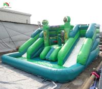 China Commercial Water Slide Inflatable Kids Outdoor Double Lane Water Slide Bounce House Inflatable Water Slide with Pool for sale