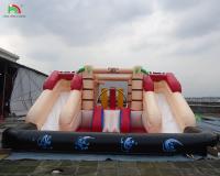 China Custom Inflatable Bouncer Combo Castle Dry And Wet Combo Double Lane Inflatable Water Slide with Pool for sale