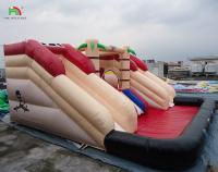 China Custom Inflatable Bouncer Combo Castle Dry And Wet Combo Double Lane Inflatable Water Slide with Pool for sale