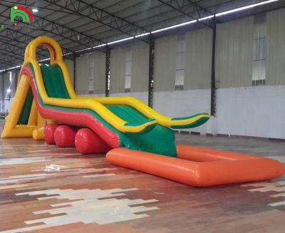China Inflatable Playground Obstacle Sports Field Inflatable Water Slide with Pool for sale