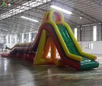 China Inflatable Playground Obstacle Sports Field Inflatable Water Slide with Pool for sale
