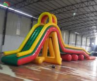 China Inflatable Playground Obstacle Sports Field Inflatable Water Slide with Pool for sale