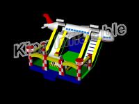 China Outdoor And Indoor Airplane Inflatable Dry Slide PVC OEM Logo With CE Certificate for sale