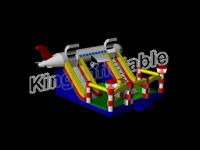 China Outdoor And Indoor Airplane Inflatable Dry Slide PVC OEM Logo With CE Certificate for sale