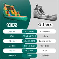 China Commercial Dry and Wet Water Slide Inflatable Tropical Fiesta Breeze Kids Inflatable Water Slide with Pool for sale
