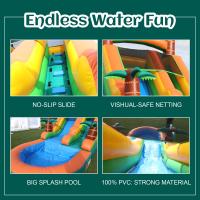 China Commercial Dry and Wet Water Slide Inflatable Tropical Fiesta Breeze Kids Inflatable Water Slide with Pool for sale