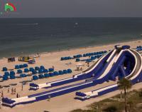 China High Quality Commercial Large Triple Inflatable Water Slide 3 Lane High Tide Inflatable Water Slide for sale