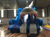 China Outdoor Water Slides Backyard Shark Inflatable Water Slide for Kids and Adults for sale