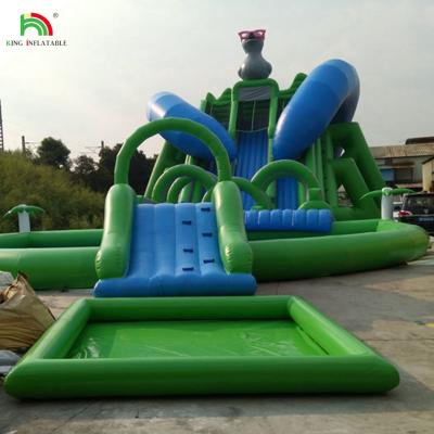 China Tarpaulin Inflatable Water Slide Commercial Giant Adult Amusement Park Water Slides for sale