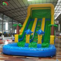 China Double Slide Inflatable Water Slide Palm Tree Inflatable Wet Dry Slide For Kids And Adults for sale