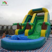 China Double Slide Inflatable Water Slide Palm Tree Inflatable Wet Dry Slide For Kids And Adults for sale