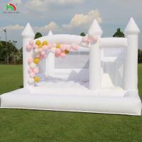 China Commercial White Inflatable Bounce Castle House Kids Water Slide With Ball Pit for sale