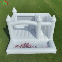 China Commercial White Inflatable Bounce Castle House Kids Water Slide With Ball Pit for sale