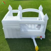 China Commercial White Inflatable Bounce Castle House Kids Water Slide With Ball Pit for sale