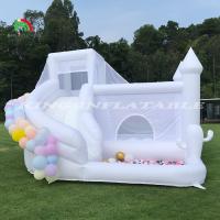 China White Inflatable Bounce Combo Bouncy Castle House Kids Water Slide With Ball Pit for sale