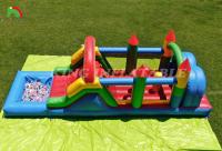 China Kids Outdoor Party Inflatable Obstacle Bounce House With Slides , Ball Pit , Climbing , Obstacles , Blower for sale