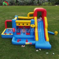 China Inflatable Obstacle Course Bounce House Castle With Slides Bounce Area And Obstacles Climbing With Blower for sale