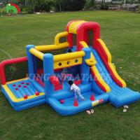 China Inflatable Obstacle Course Bounce House Castle With Slides Bounce Area And Obstacles Climbing With Blower for sale