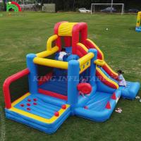 China Inflatable Obstacle Course Bounce House Castle With Slides Bounce Area And Obstacles Climbing With Blower for sale
