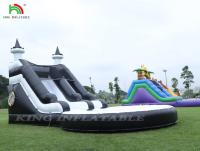 China Black And White Commercial Inflatable Water Slide With Pool Water Slides Inflatable for sale