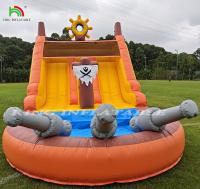 China Commercial Double Lane Inflatable Water Slides With Pool For Kids Water Slide Inflatable for sale