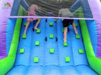 China Double Lane Inflatable Water Slide Combo With Pool Obstacle To Climb Inflatable Pool Slides for sale
