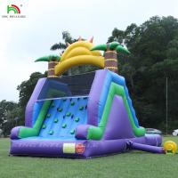 China Double Lane Inflatable Water Slide Combo With Pool Obstacle To Climb Inflatable Pool Slides for sale