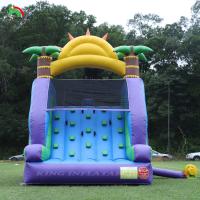 China Double Lane Inflatable Water Slide Combo With Pool Obstacle To Climb Inflatable Pool Slides for sale