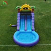 China Double Lane Inflatable Water Slide Combo With Pool Obstacle To Climb Inflatable Pool Slides for sale