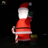 China Glowing Inflatable Santa Claus Ornament 33ft Cartoon Giant With LED Lights For Christmas Garden Party Decor for sale