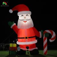 China Glowing Inflatable Santa Claus Ornament 33ft Cartoon Giant With LED Lights For Christmas Garden Party Decor for sale