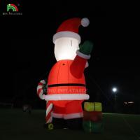 China Glowing Inflatable Santa Claus Ornament 33ft Cartoon Giant With LED Lights For Christmas Garden Party Decor for sale