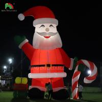 China Glowing Inflatable Santa Claus Ornament 33ft Cartoon Giant With LED Lights For Christmas Garden Party Decor for sale
