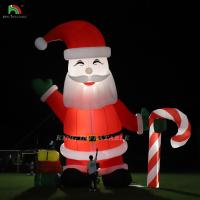 China Glowing Inflatable Santa Claus Ornament 33ft Cartoon Giant With LED Lights For Christmas Garden Party Decor for sale