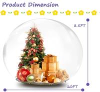 China 10FT Inflatable Snow Globe 0.5mm PVC Christmas Decorations Giant Transparent Inflatable Bubble Igloo Tent for sale