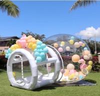 China Outdoor Inflatable Bubble Tent Transparent Crystal Dome Inflatable Bubble Tent With Balloons For Wedding for sale