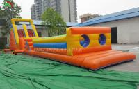 China Custom Sport Inflatable Carnival Games Inflatable Challenge Race Obstacle Course With Double Lane Climbing And Slide for sale