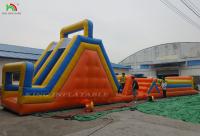 China Custom Sport Inflatable Carnival Games Inflatable Challenge Race Obstacle Course With Double Lane Climbing And Slide for sale