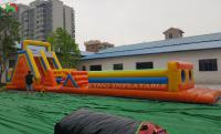 China Custom Sport Inflatable Carnival Games Inflatable Challenge Race Obstacle Course With Double Lane Climbing And Slide for sale
