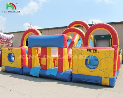 China Outdoor Interactive Inflatable Obstacle Course Blow Up Kids Outdoor Obstacle Course Playground for sale